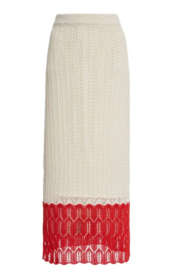 JIL SANDER Cotton Crochet Midi Skirt - Multi