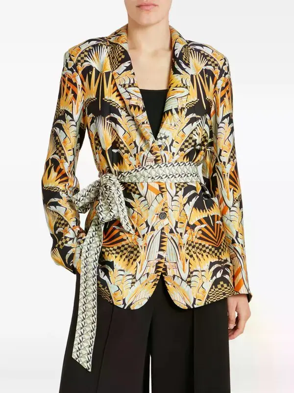 TEMPERLEY LONDON Odette Geometric-print Belted Jacket