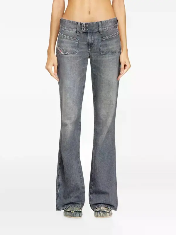 DIESEL® D-hush 09n83 Double-button Bootcut Jeans - Grey