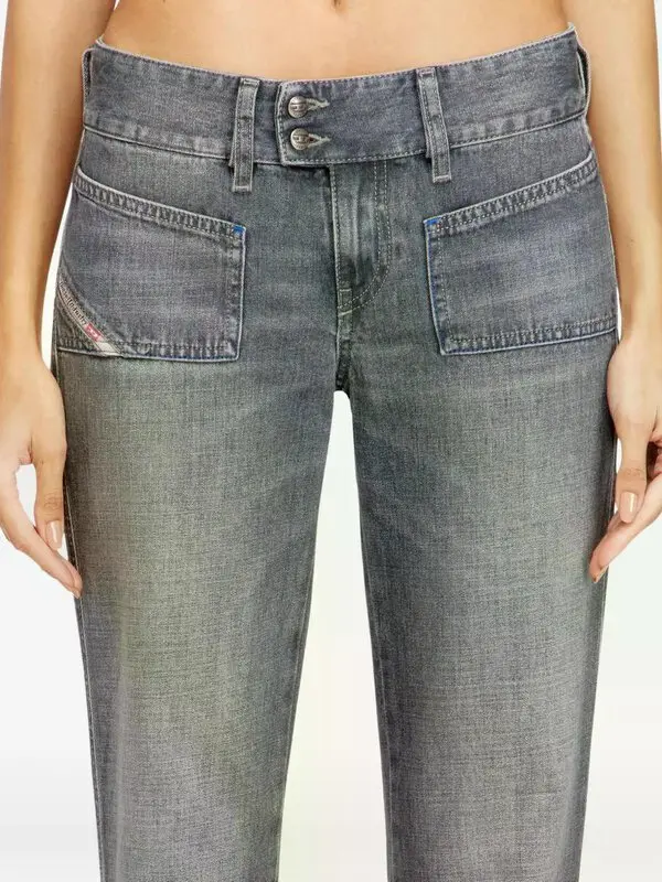 DIESEL® D-hush 09n83 Double-button Bootcut Jeans - Grey