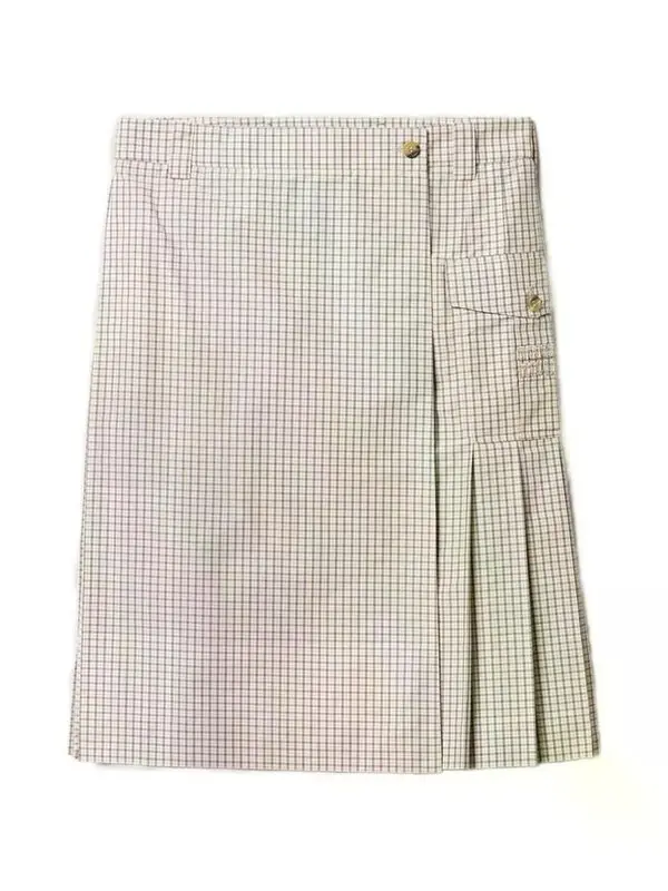 Miu Miu Checked Technical Fabric Skirt