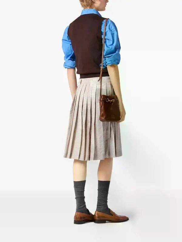 Miu Miu Checked Technical Fabric Skirt