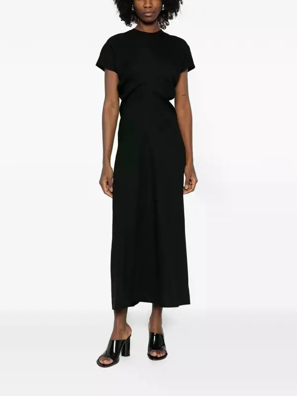 TOTEME Short-sleeve Midi Dress - Black