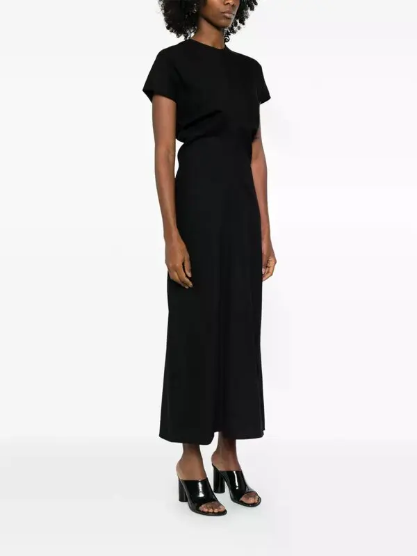 TOTEME Short-sleeve Midi Dress - Black