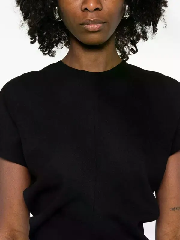 TOTEME Short-sleeve Midi Dress - Black