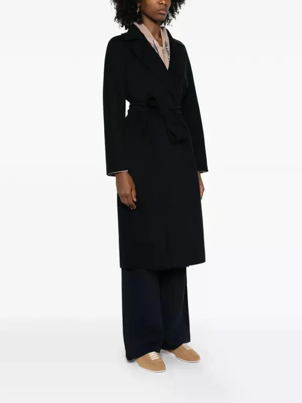 Max Mara Double-breasted Belted Coat - Blue