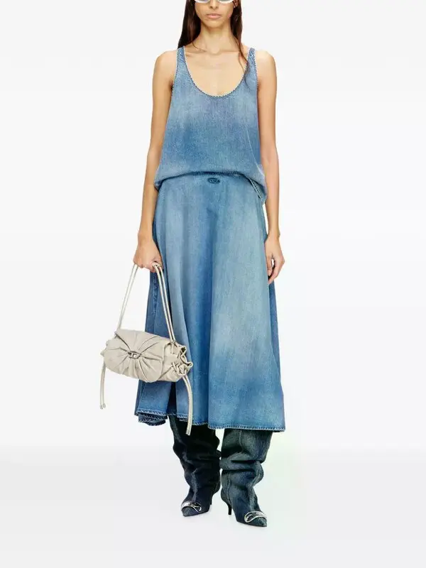 DIESEL® De-misy-s Top Scoop Neck Sleeveless Logo Detail - Blue