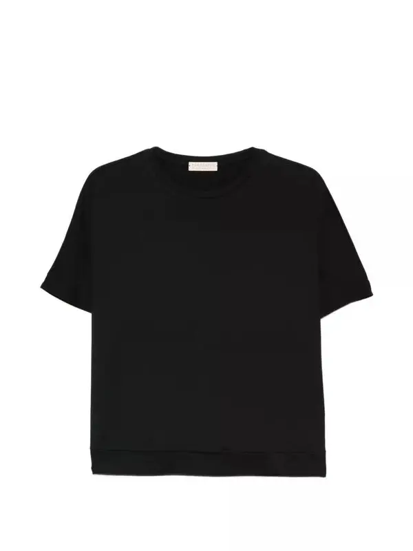 PUROTATTO Short-sleeve Crew Neck T-shirt With Ribbed Hem