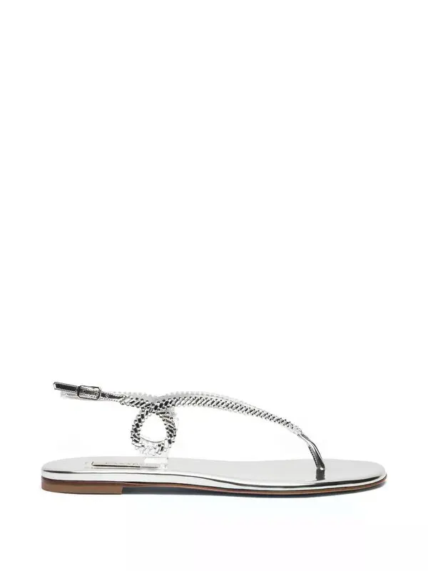 Casadei Josephine Braided Sandals - Silver