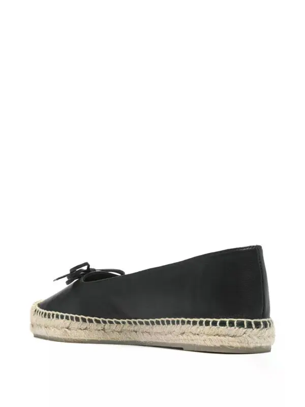 CastaÑer Bow Detail Espadrille Ballet Flats - Black