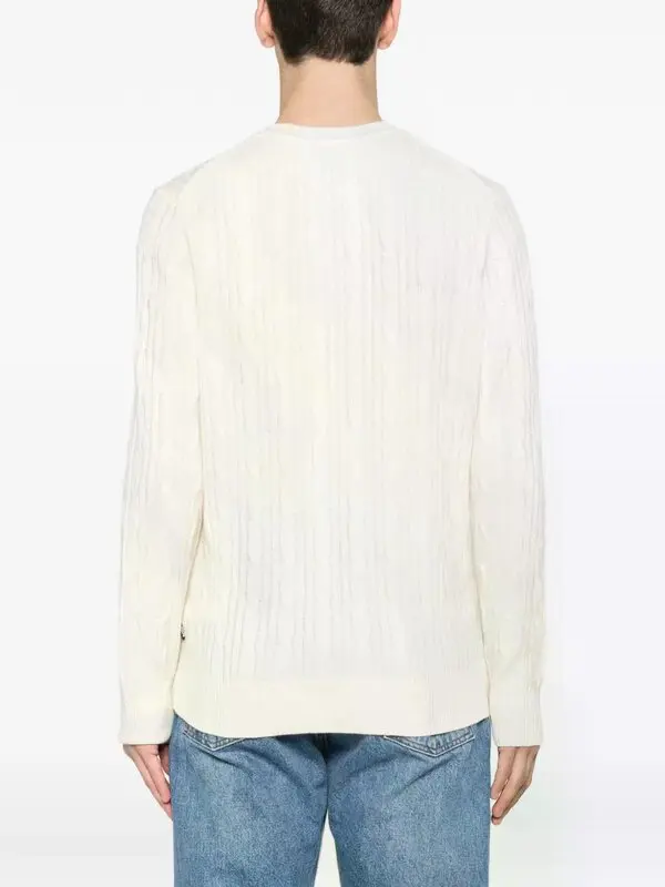 BOSS Cable-knit Wool Crew Neck Sweater
