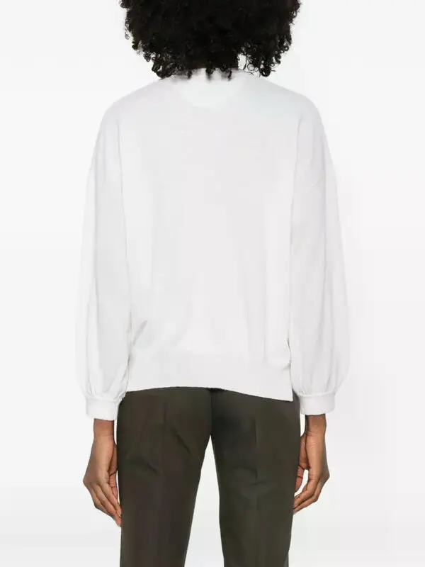 PUROTATTO V-neck Gathered Sleeve Sweater