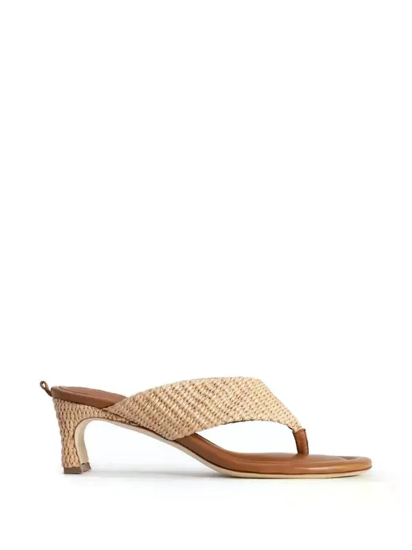 By Far Dasha Raffia Heeled Espadrilles