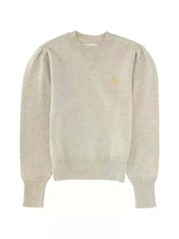 MARANT ETOILE Puff-sleeve Logo Sweater - Neutrals