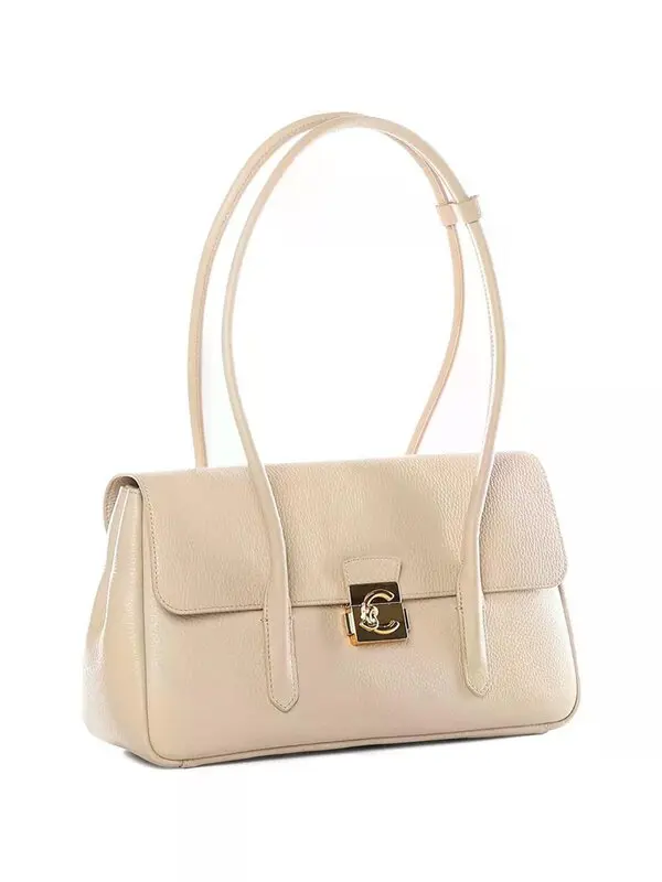 COCCINELLE Textured Shoulder Bag With Gold-tone Hardware - Neutrals
