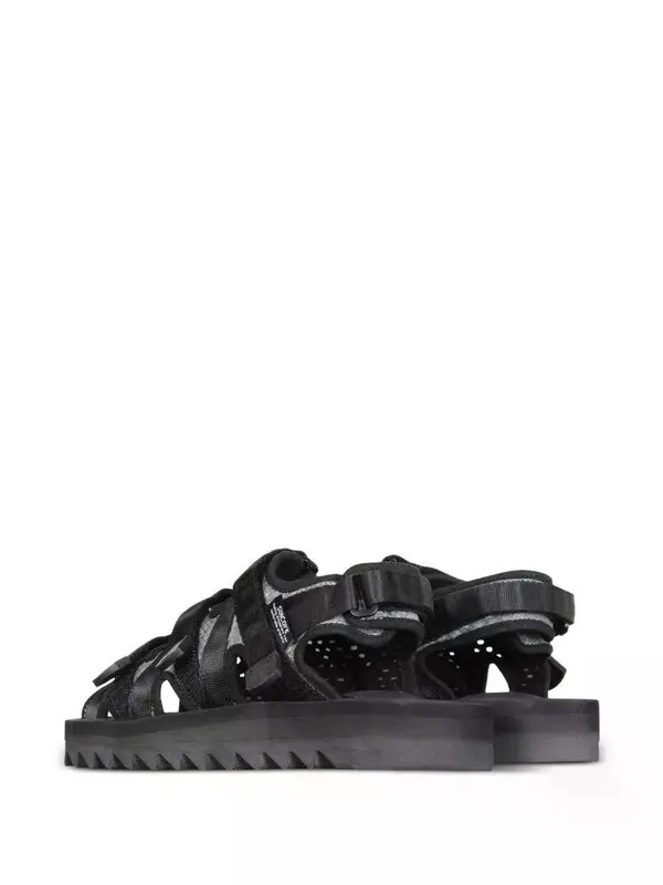 Suicoke Flat Sandals With Touch-strap Fastening - Black