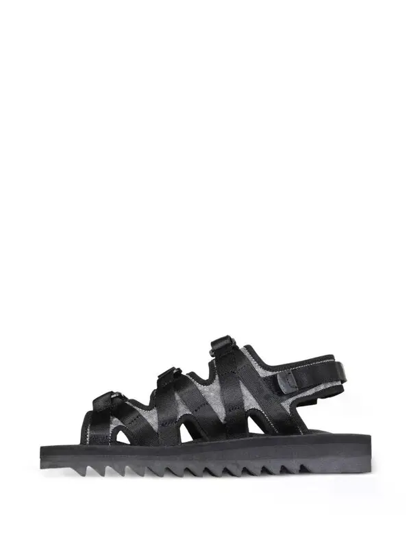 Suicoke Flat Sandals With Touch-strap Fastening - Black