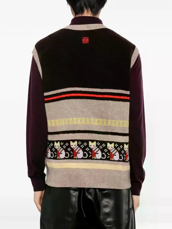 Loewe X Louis Wain Graphic Intarsia Vest
