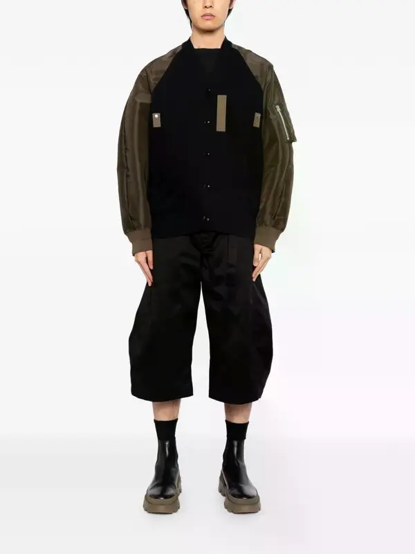 Sacai Paneled V-neck Jacket