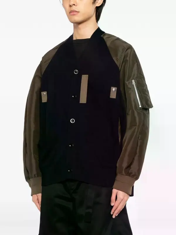Sacai Paneled V-neck Jacket
