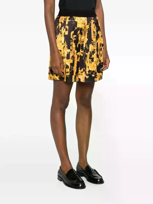 Versace Pleated Print Mini Skirt