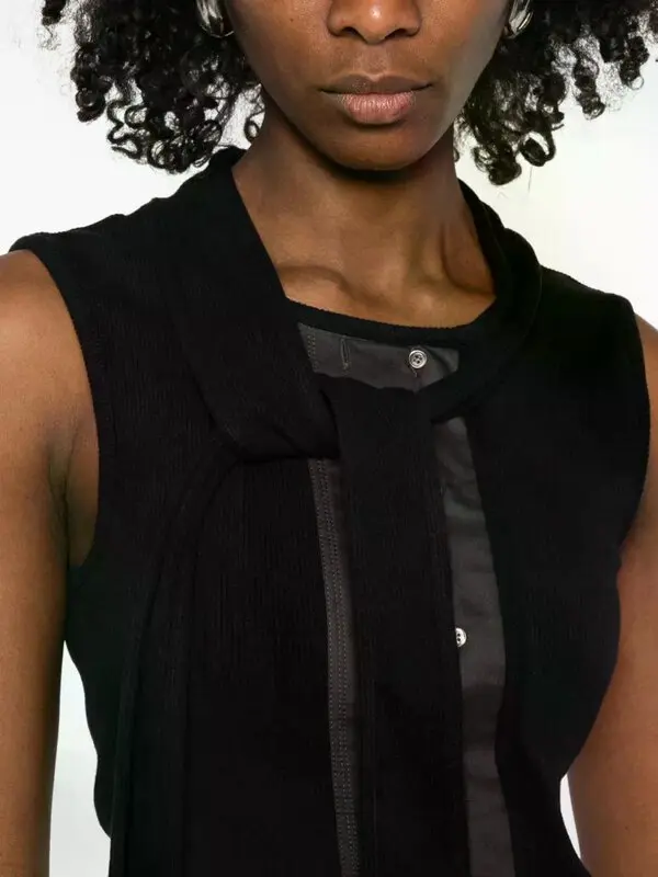 LEMAIRE Asymmetrical Fitted Sleeveless Top With Tie Detail