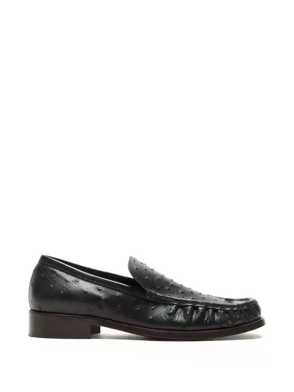 Acne Studios Embossed Detail Calf Leather Loafers - Black