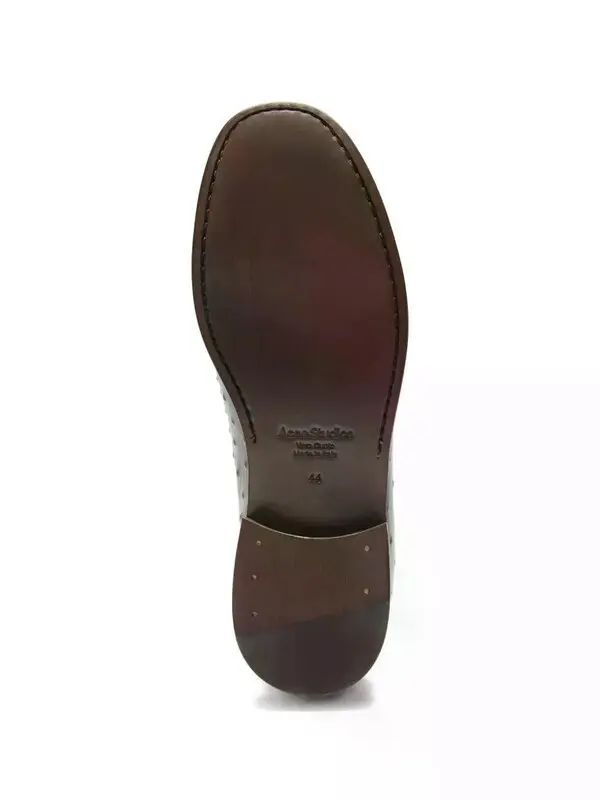 Acne Studios Embossed Detail Calf Leather Loafers - Black