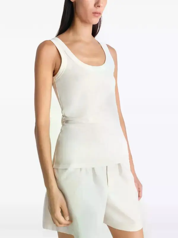 LEMAIRE Ribbed Scoop Neck Tank Top - Neutrals