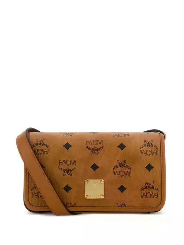 Mcm Aren Visetos Crossbody Bag - Brown