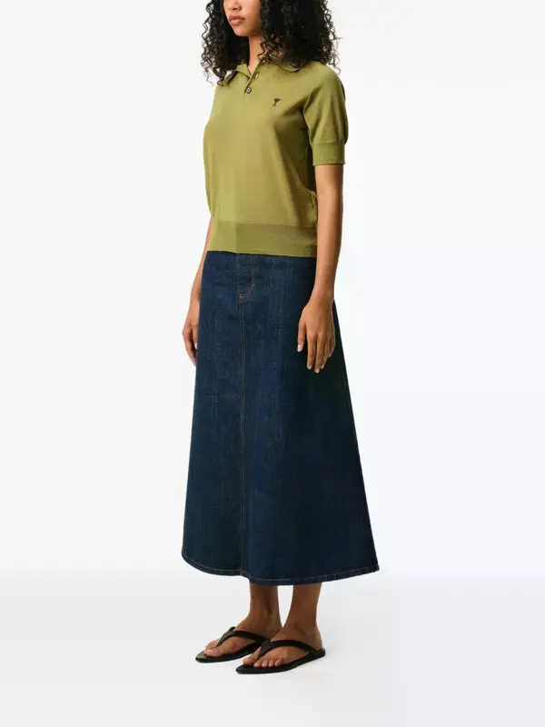 AMI Paris Merino Wool De Coeur Polo Shirt
