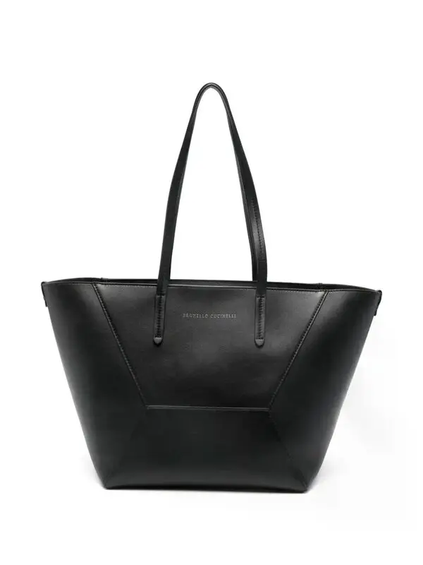 Brunello Cucinelli Duo Logo Tote Bag