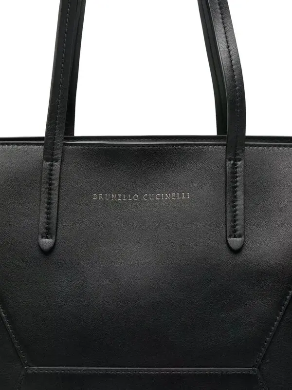 Brunello Cucinelli Duo Logo Tote Bag