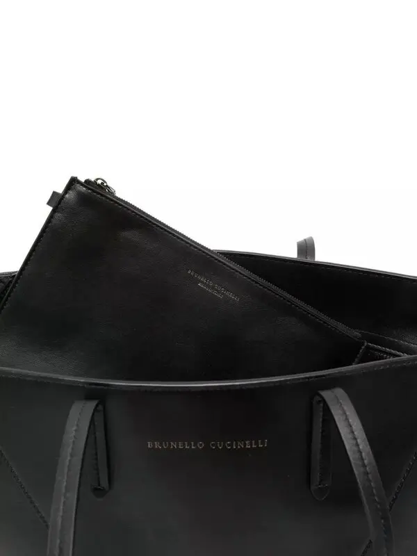 Brunello Cucinelli Duo Logo Tote Bag