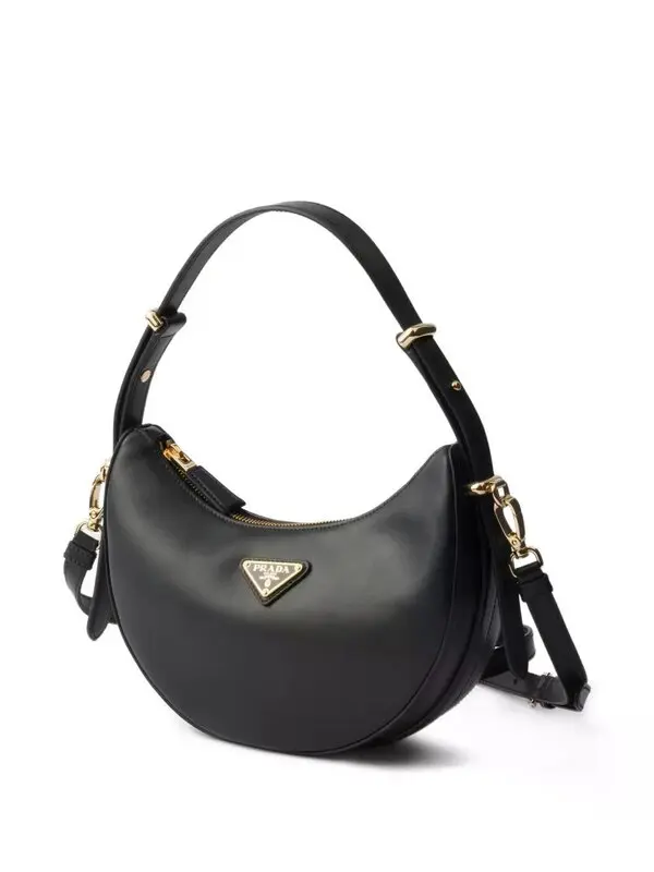 Prada Arqué Mini Leather Shoulder Bag - Black