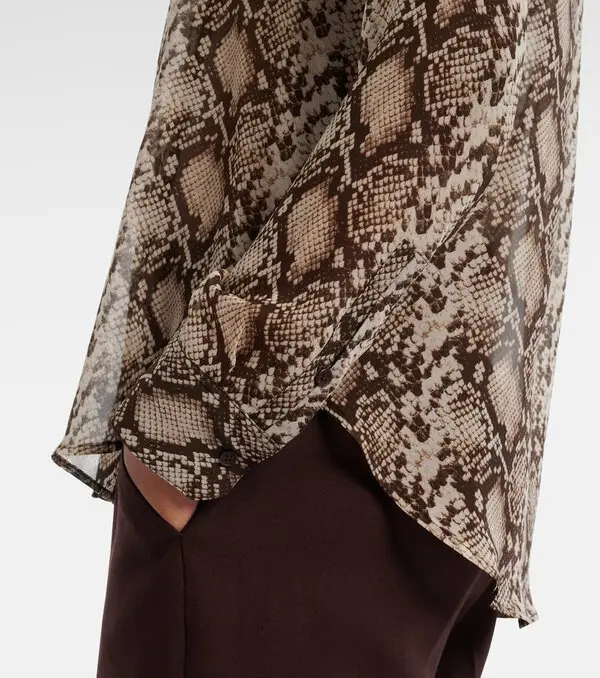 NILI LOTAN Gaia Snake-print Silk Shirt