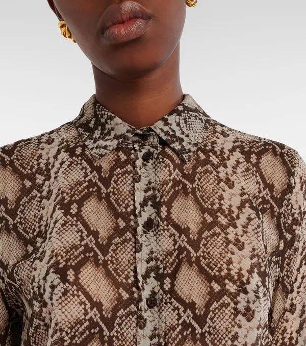 NILI LOTAN Gaia Snake-print Silk Shirt