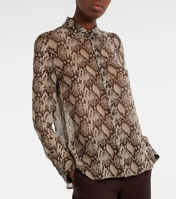 NILI LOTAN Gaia Snake-print Silk Shirt