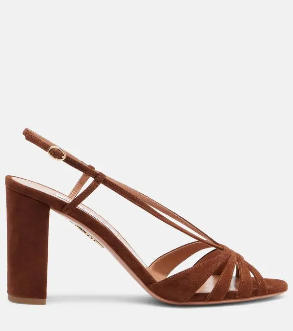 AQUAZZURA Aimee 85 Suede Sandals