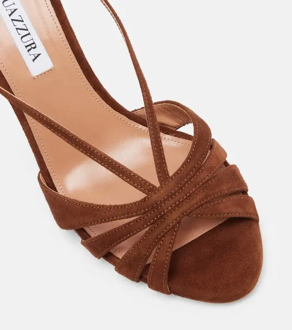AQUAZZURA Aimee 85 Suede Sandals