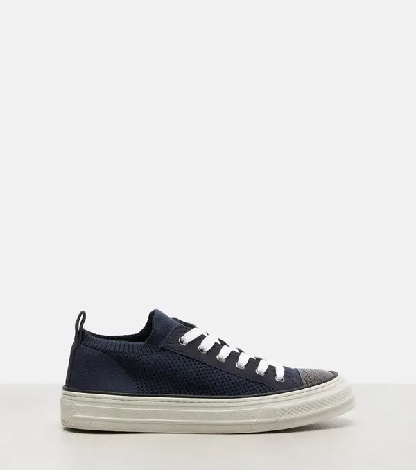 Brunello Cucinelli Monili Suede-trimmed Sneakers