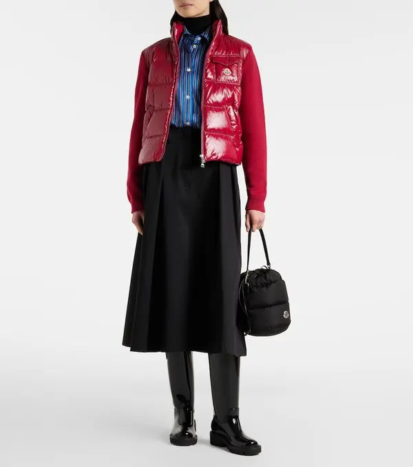 Moncler Down-paneled Virgin Wool Cardigan