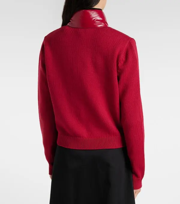 Moncler Down-paneled Virgin Wool Cardigan