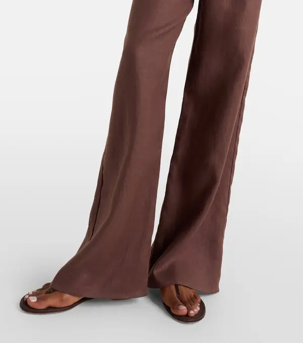 Asceno Austin Wide-leg Linen Pants