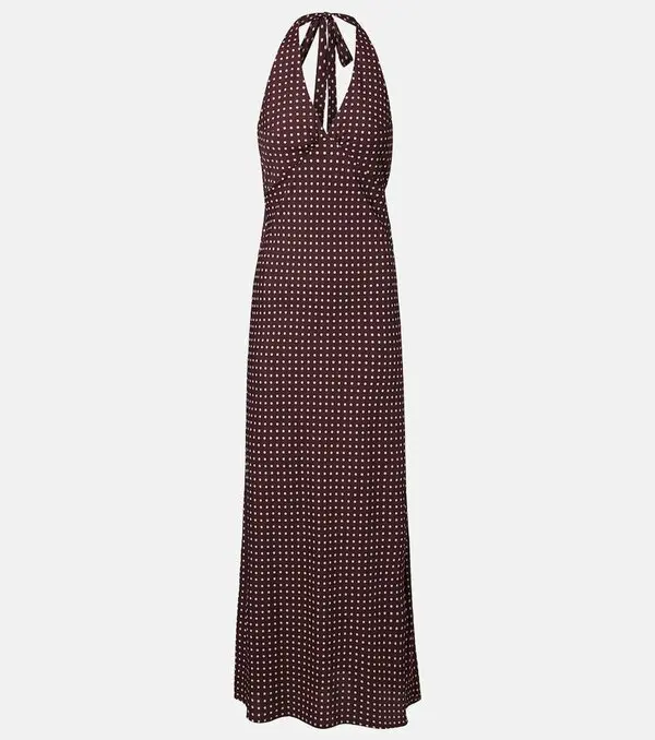Faithfull The Brand Rosa Polka-dot Maxi Dress - Brown