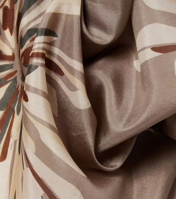 Brunello Cucinelli Floral Silk Twill Scarf