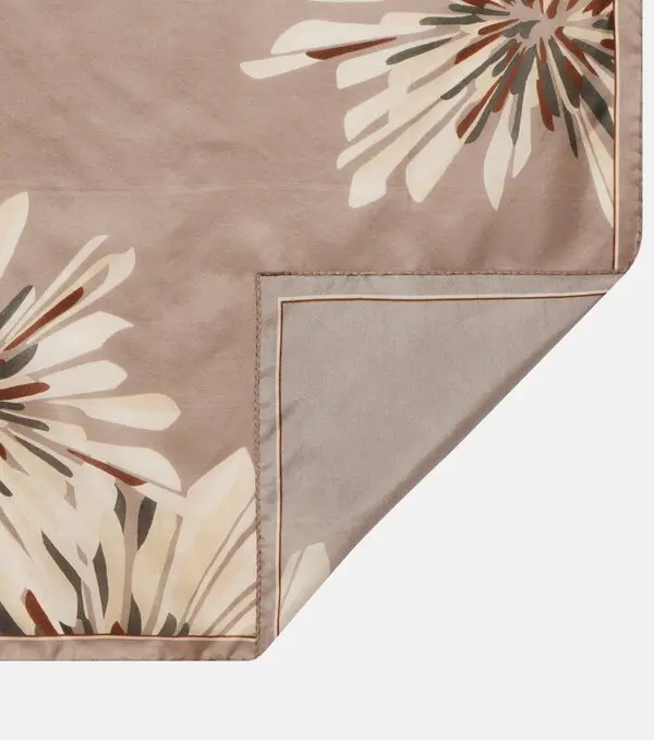 Brunello Cucinelli Floral Silk Twill Scarf