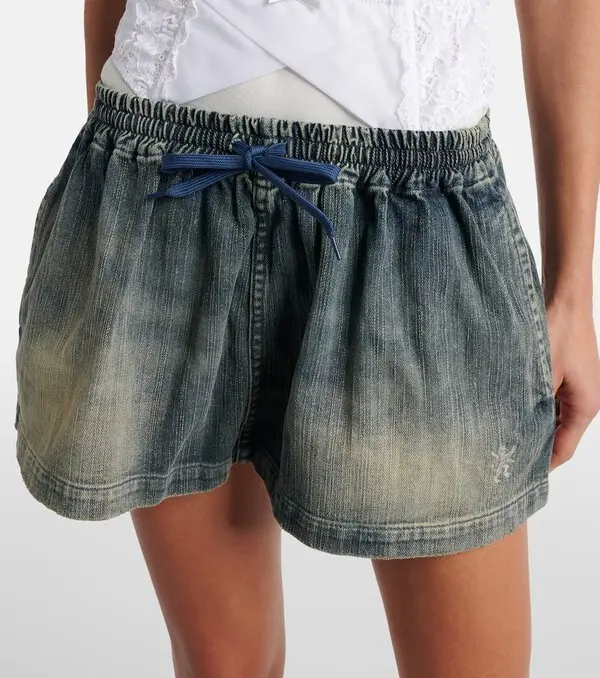 Balenciaga Distressed Denim Mini Skirt - Blue
