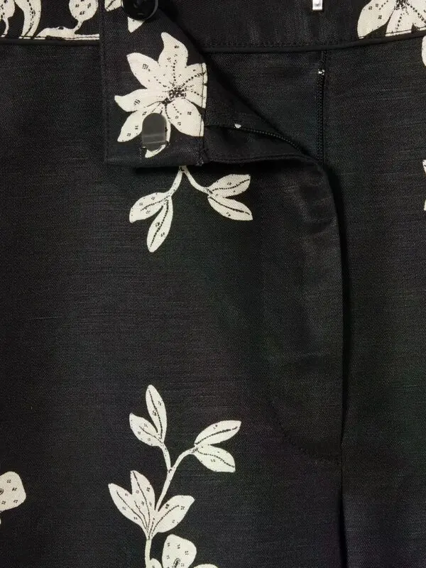 Claudie Pierlot Wide-leg Floral Print Trousers - Black