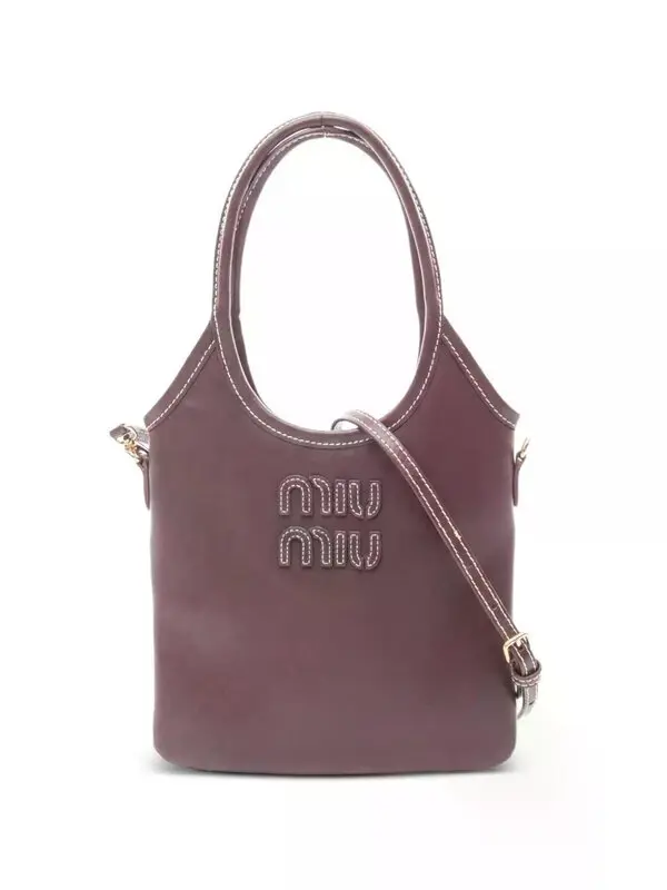 Miu Miu Dark Leather Tote Bag - Brown
